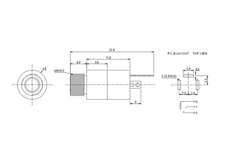 3.5MM Cylindrical Socket 3pin PJ392 Stereo Female Jack