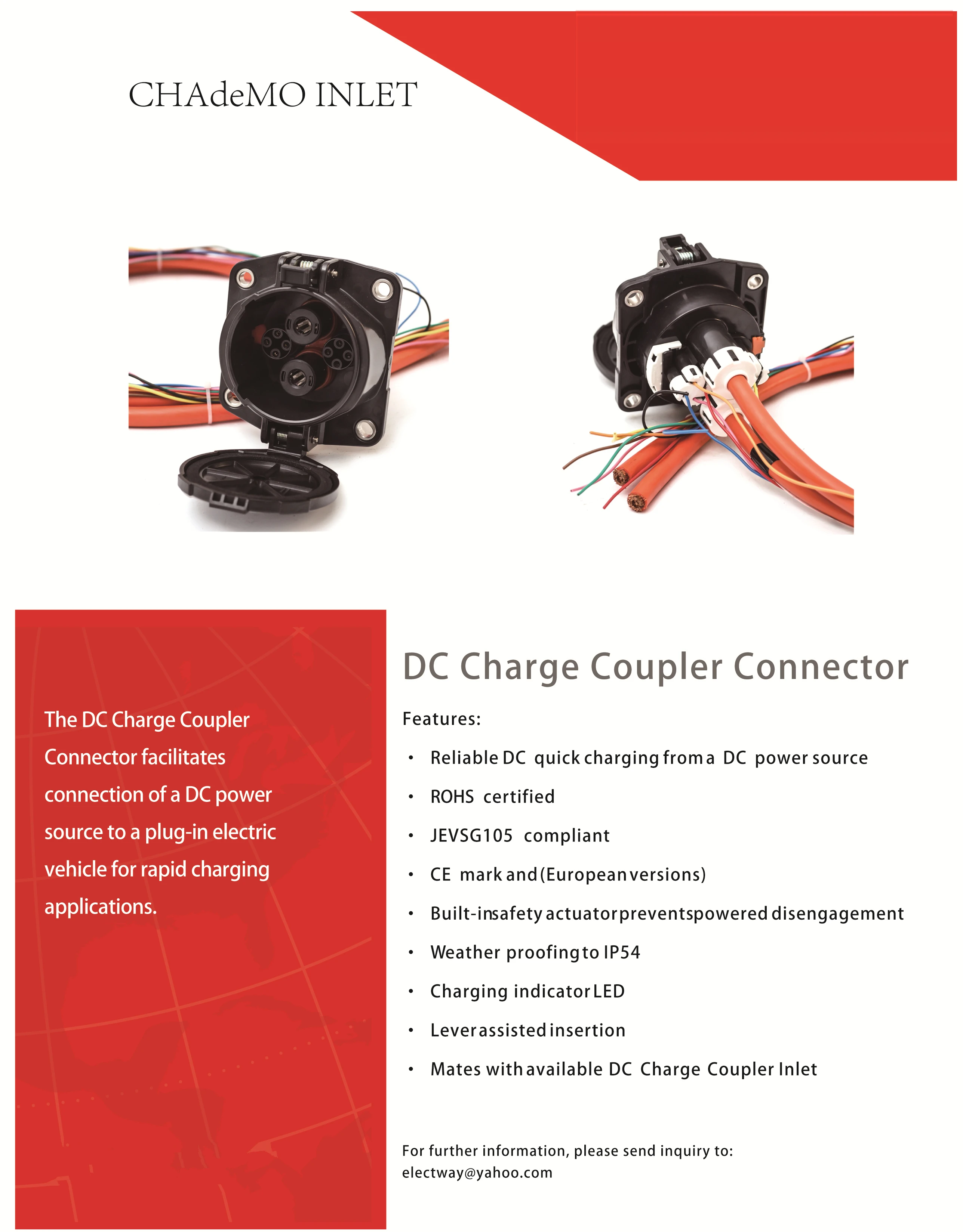 Japan CHAdeMO Socket Inlet 125A DC Quick Charger EV Socket Electric Car ...