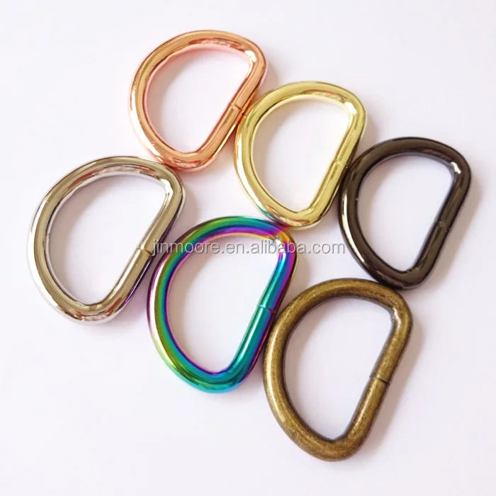 6 Finishes Colored Metal D-Rings D Ring Loop Buckle for Bag Backpack ...