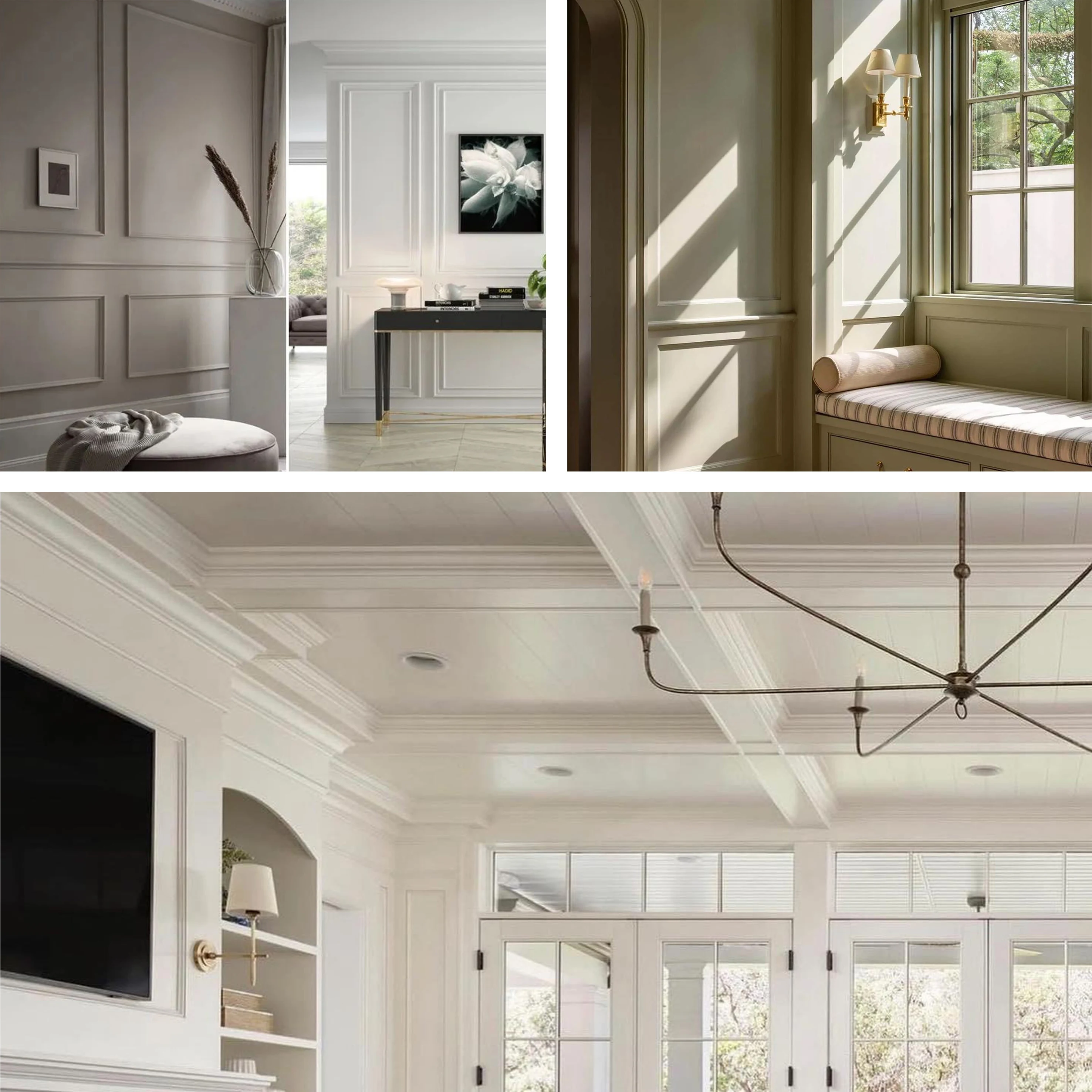 White Paint Comes Solid Wood Decorative Strip And Wood Moulding Frame ...