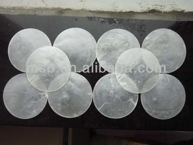 Round White Capiz Shell Discs for Chandelier Lampshades