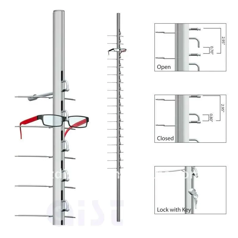 Wall-Mounted Metal Eyeglasses Display Rack Optical Frame Stand for ...