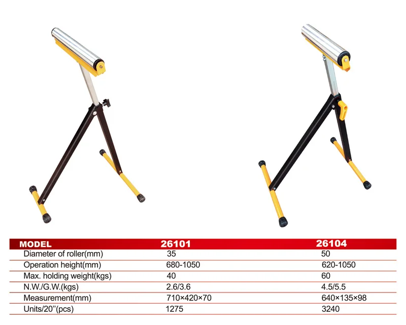 Folding Stand with Height Adjustable & Foldable Roller Trestle