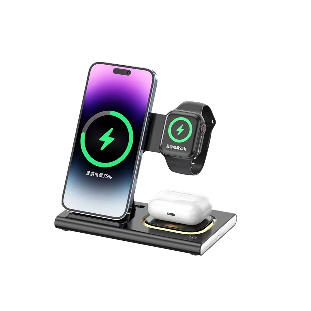 Qi 15w Fast Charger Foldable Desk Fast Multifunction Wireless Charger ...