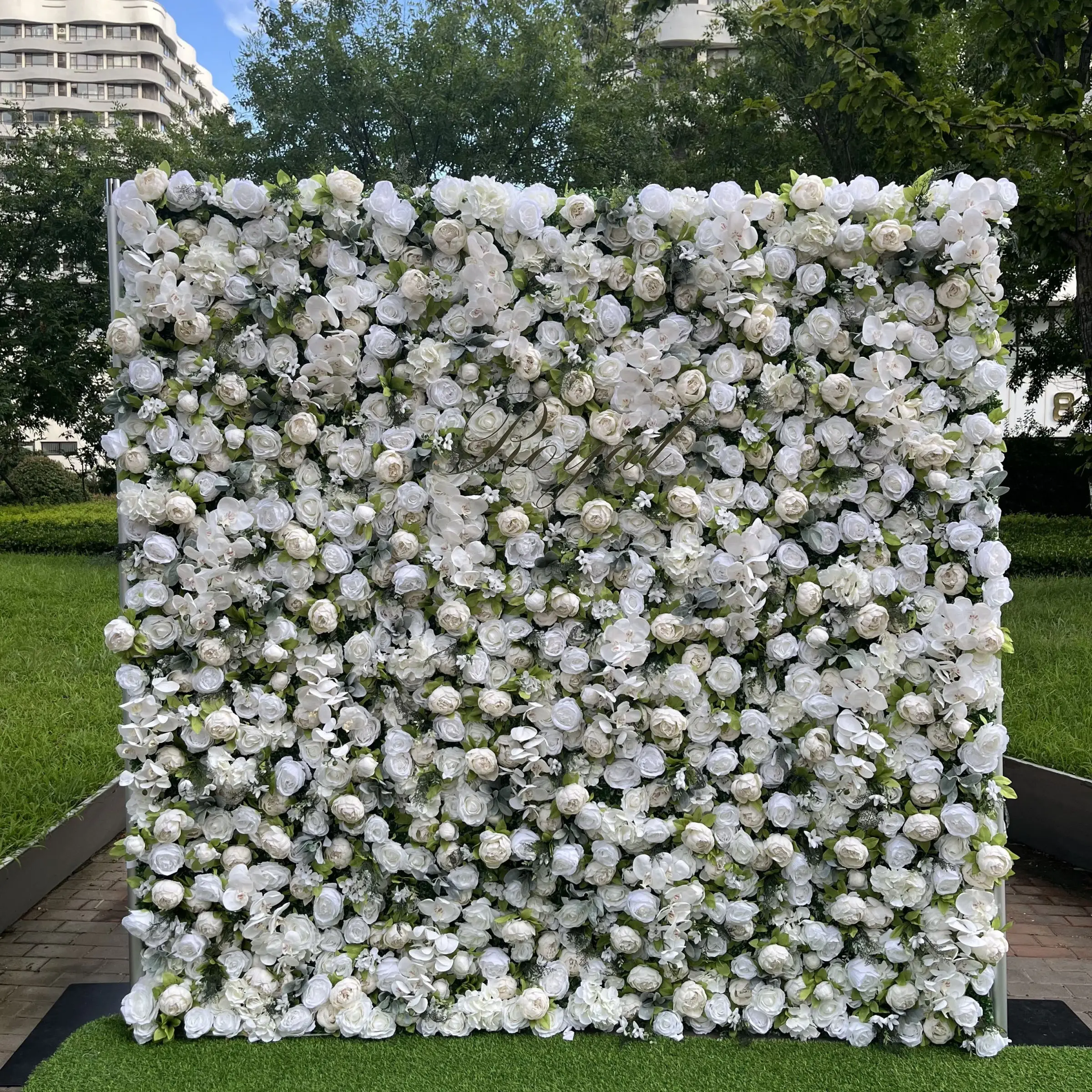 5D Roll up Flower Wall Backdrop - Elegant Wedding Decor