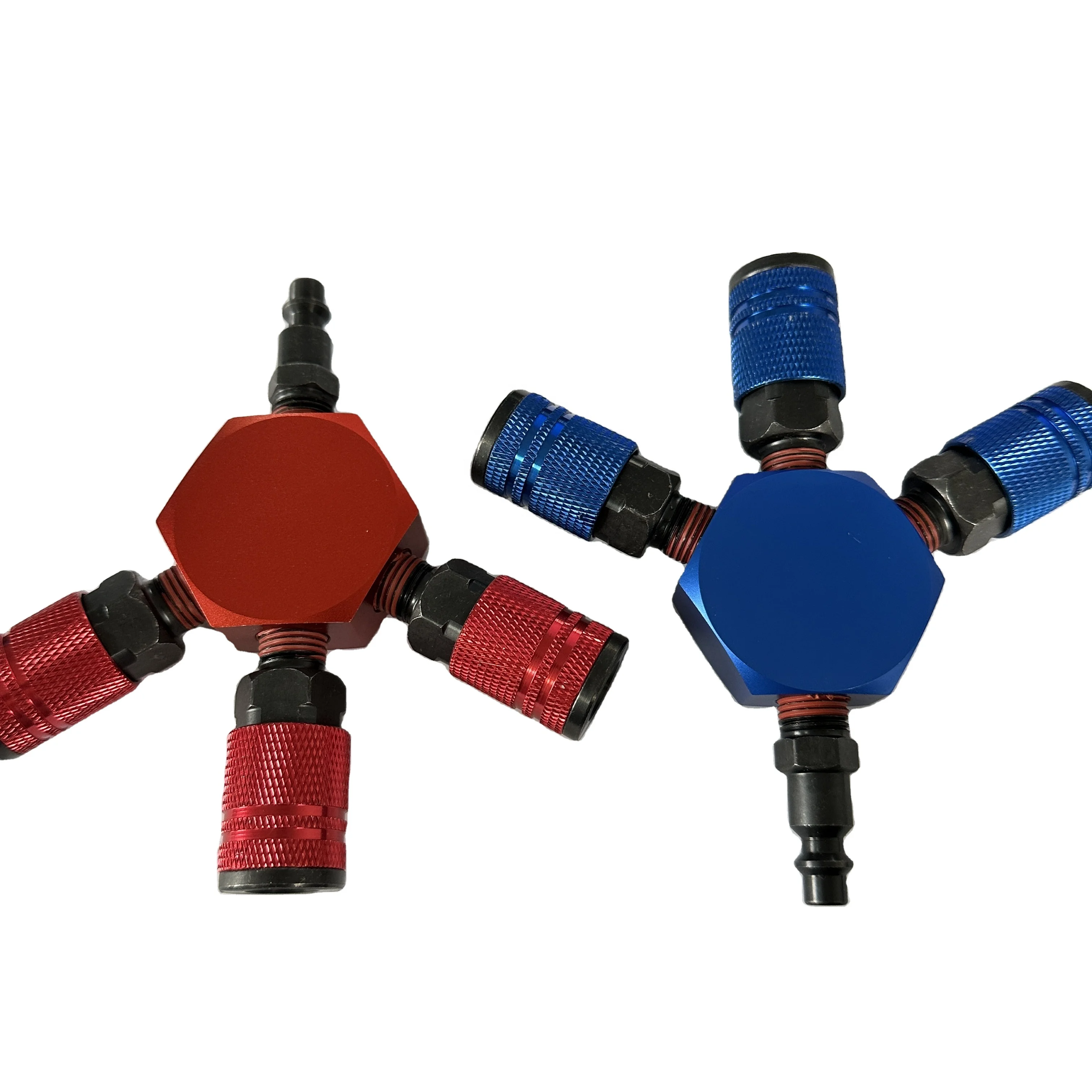 Air Manifold Fittings 3 Ways Manifold Aluminium Air Hose Coupling Air ...