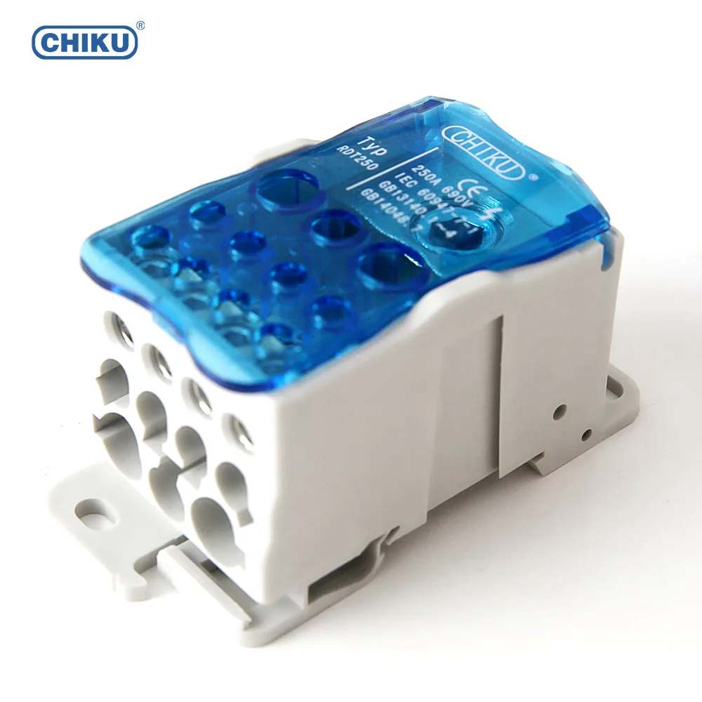 UKK 250A Brass Conductor Power Distribution Screw Terminal Blocks