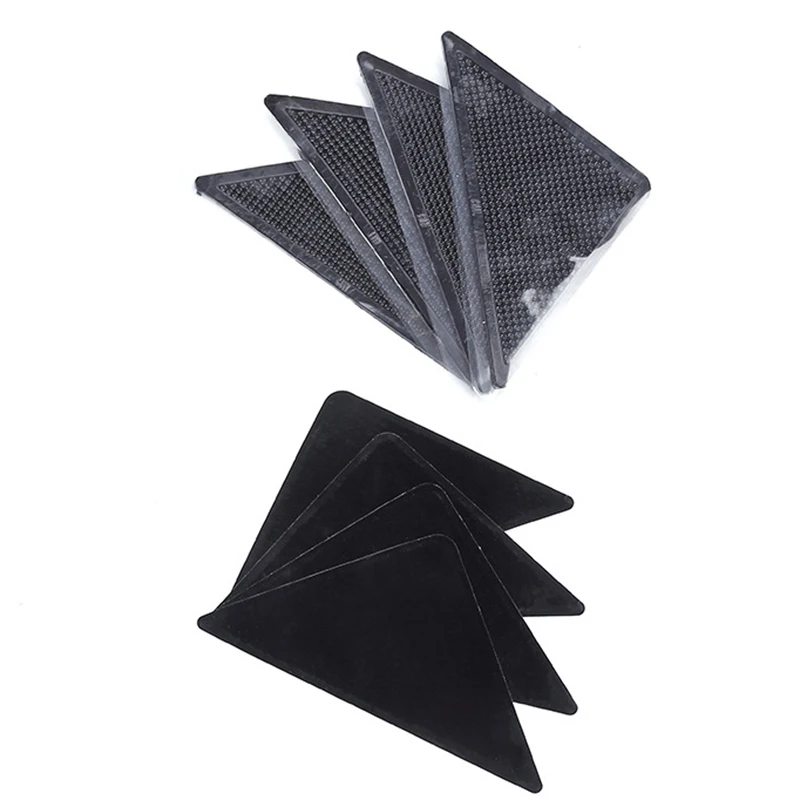 4/8pcs Triangle Anti-skid Rubber Mat Non Slip Patch Mat Rug Gripper ...