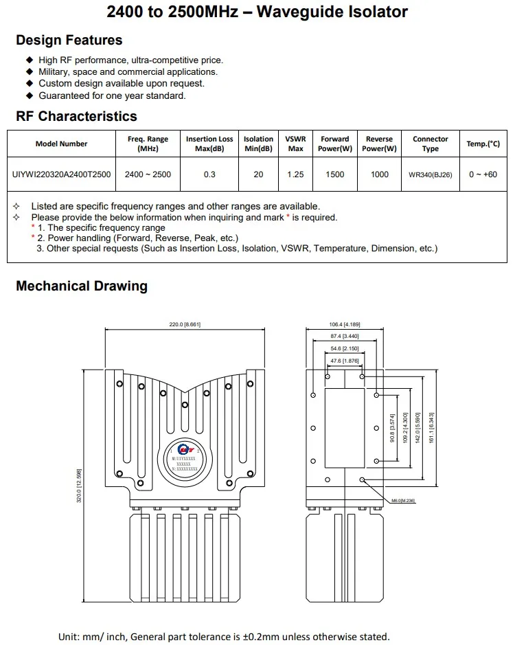 Customized Microwave Waveguide Uhf 2.45ghz Rf Isolator - Buy Rf ...