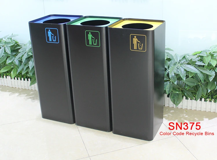 Dustbin Seperate Trash 3 Compartments Recycling Garbage Waste Rubbish ...