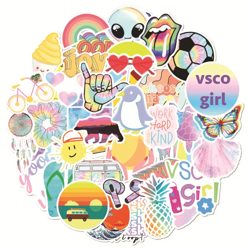50pcs/bag Vapor Wave Graffiti Sticker Aesthetics Stickers For Luggage ...