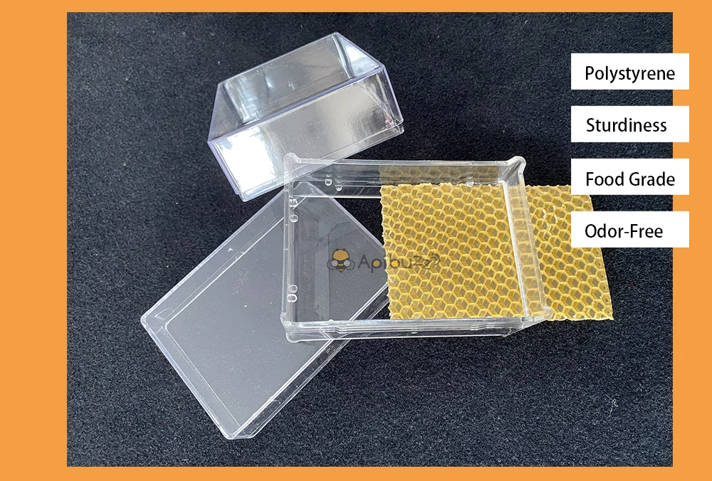 250g Plastic Comb Honey Frames and Cassettes Set for Beekeeping