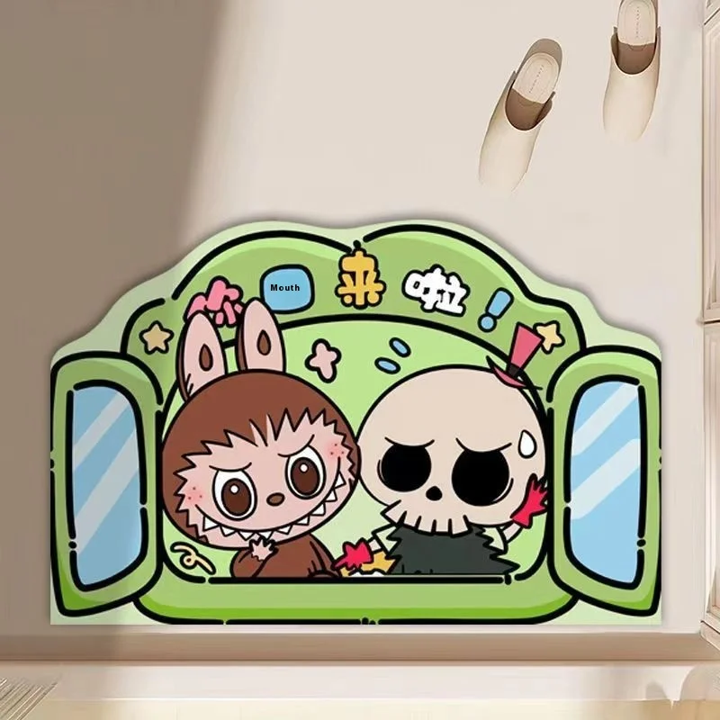 Cartoon Labubu Printed Bathroom Floor Mat New Diatom Mud Absorbent Non ...