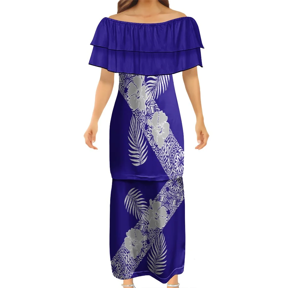 2022 New Samoan Puletasi Set Dress Women Lady Elegant Casual Maxi Dress ...