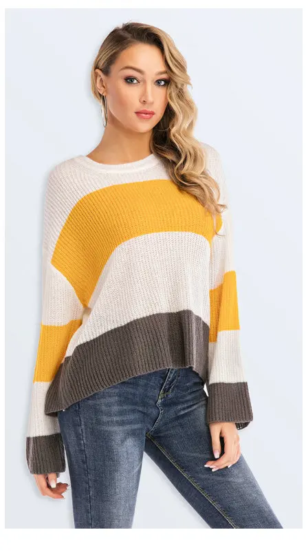 Cute Two Color Sweater Knitting Pattern Pullover - Buy Basic Style ...