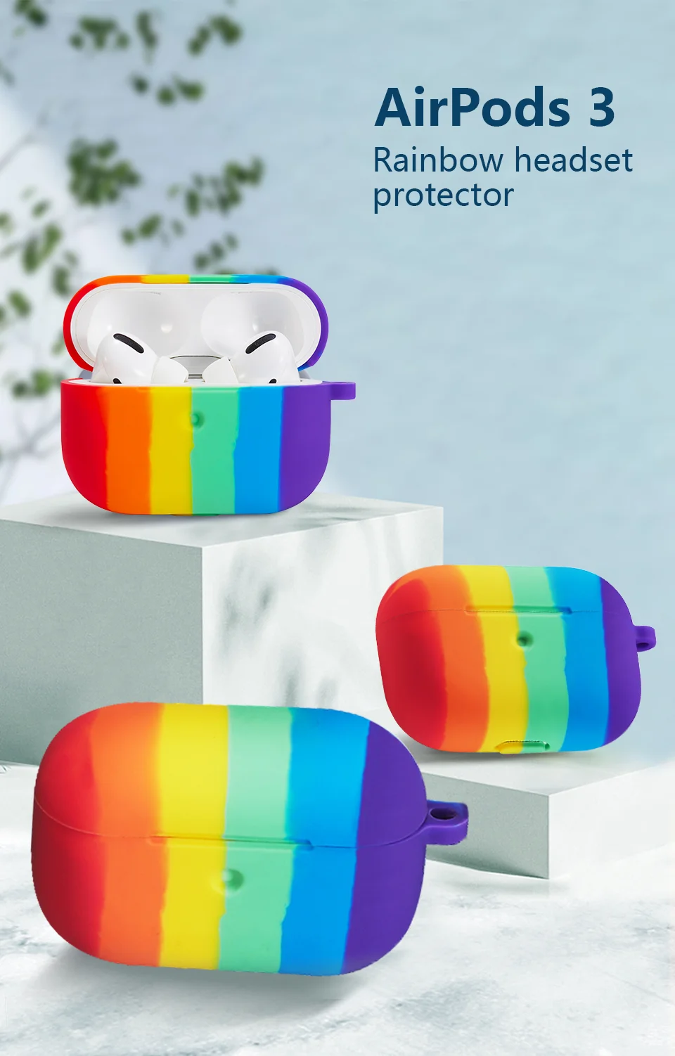 For Airpod Rainbow Case,Drop Proof Proof Soft Silicone Case Protector ...