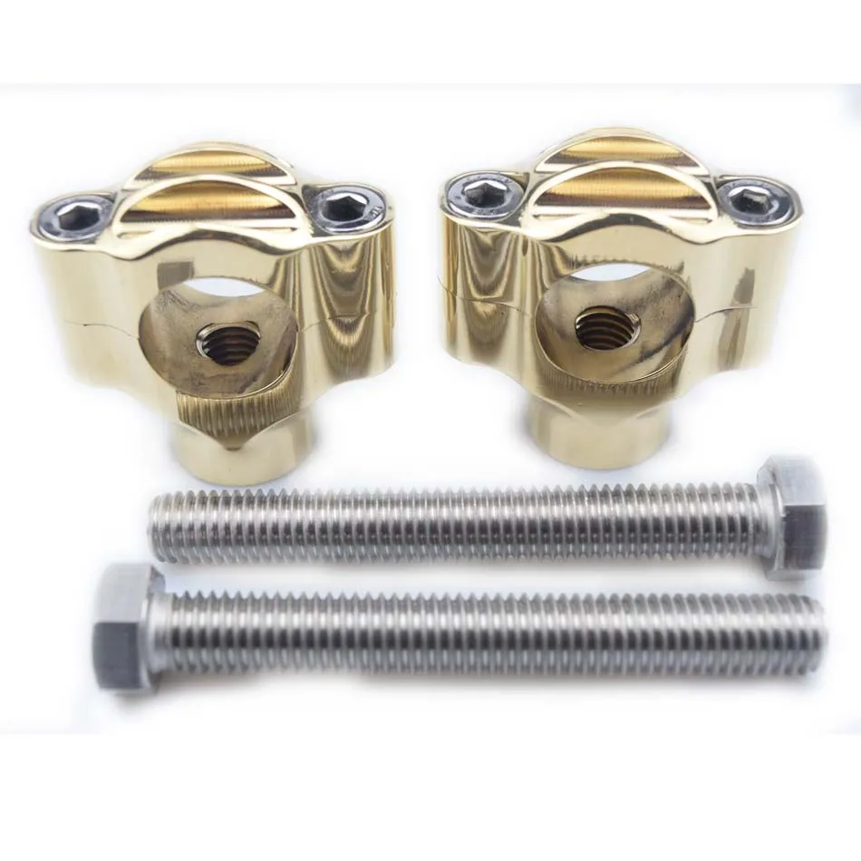 Motorcycle Cnc Brass Handlebar Riser Harley Cafe Racer 1" Handlebar ...