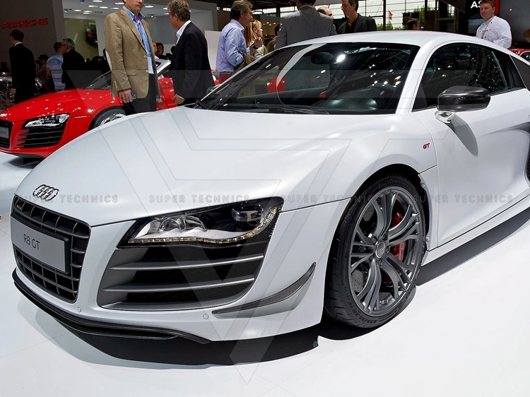 Gt Style Carbon Fiber Front Bumper Canards For Audi R8 V8 V10 2008-2015 ...