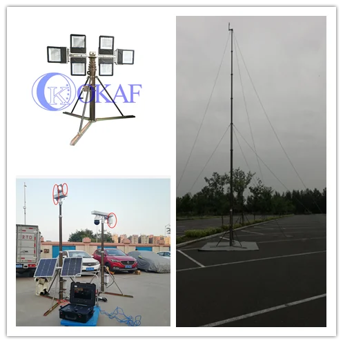 Aluminum Alloy Hand Crank Fast Deployed Telescopic Antenna Mast For ...