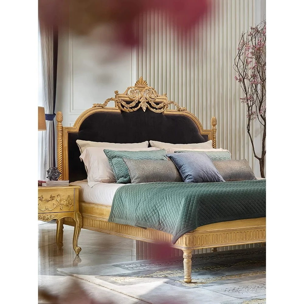 French Classical Court Retro Mahogany European Luxury Bed Double Queen ...