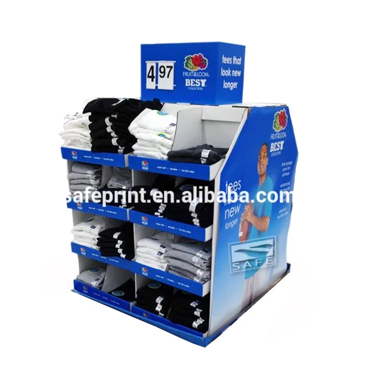 Cardboard T Shirt Display Stand Corrugated Tshirt Pallet Display - Buy ...