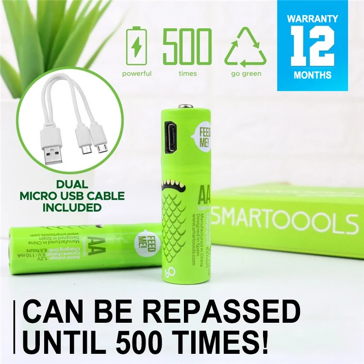 Cheap Cost Rechargeable Micro Usb Aa Batteries 1.2v 450mah 1000mah Ni ...