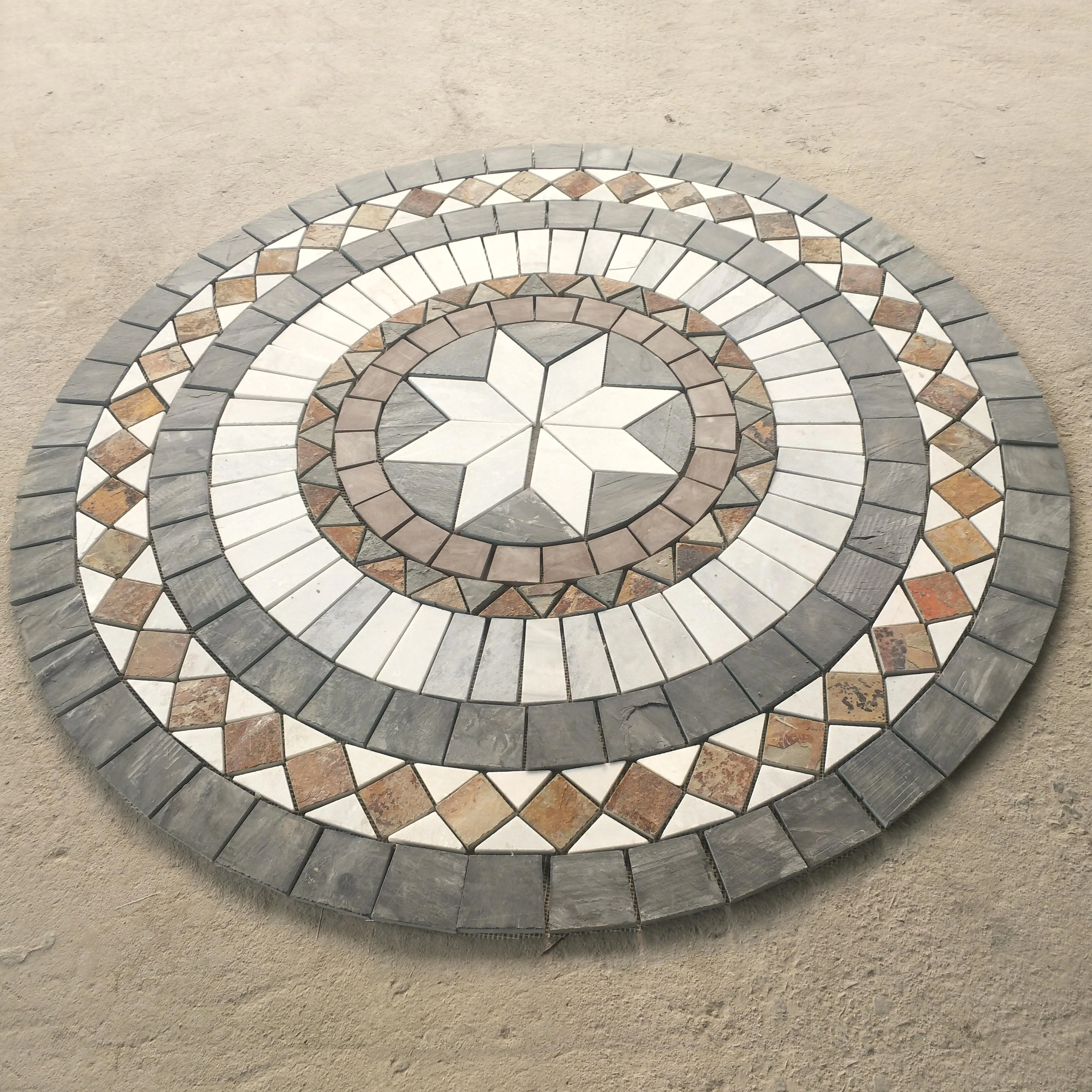 Colorful Slate Mosaic Customized Design Pattern,Round Mosaic Floor Tile Design - Buy Slate ...