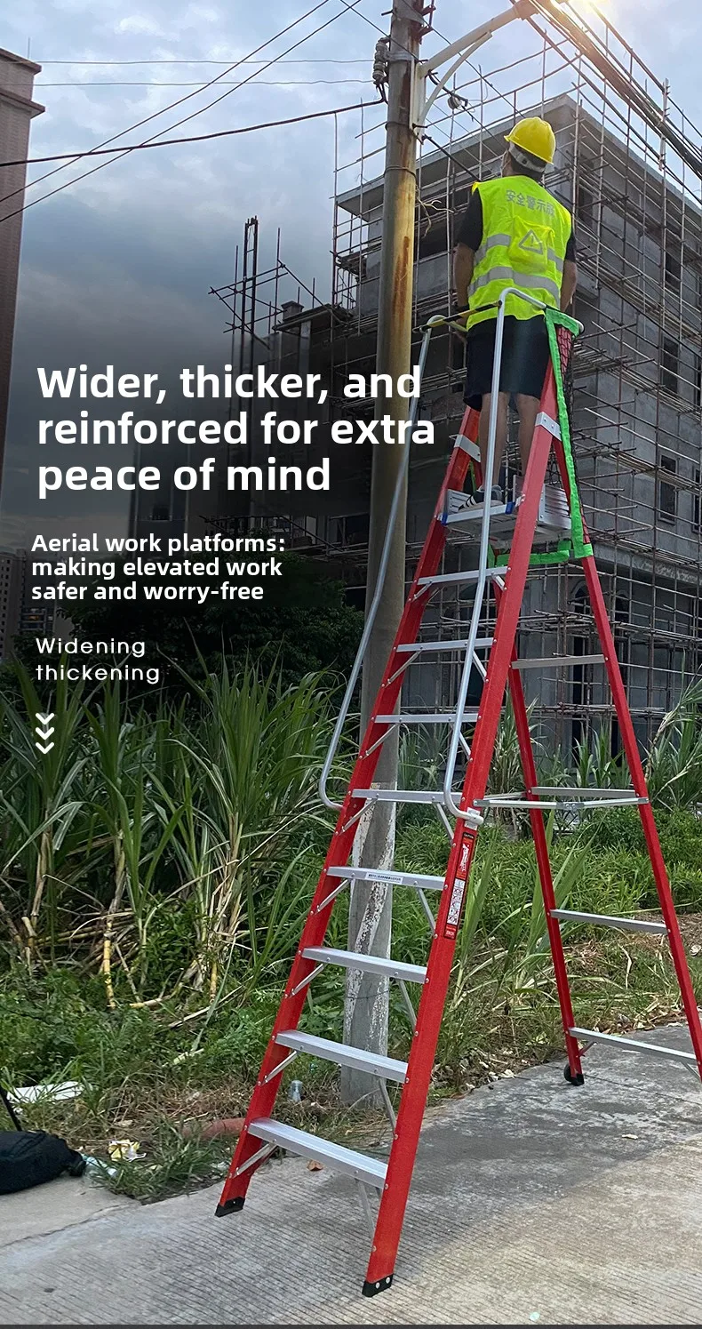 Modern Fiberglass Insulated Platform Ladder - Safe & Durable
