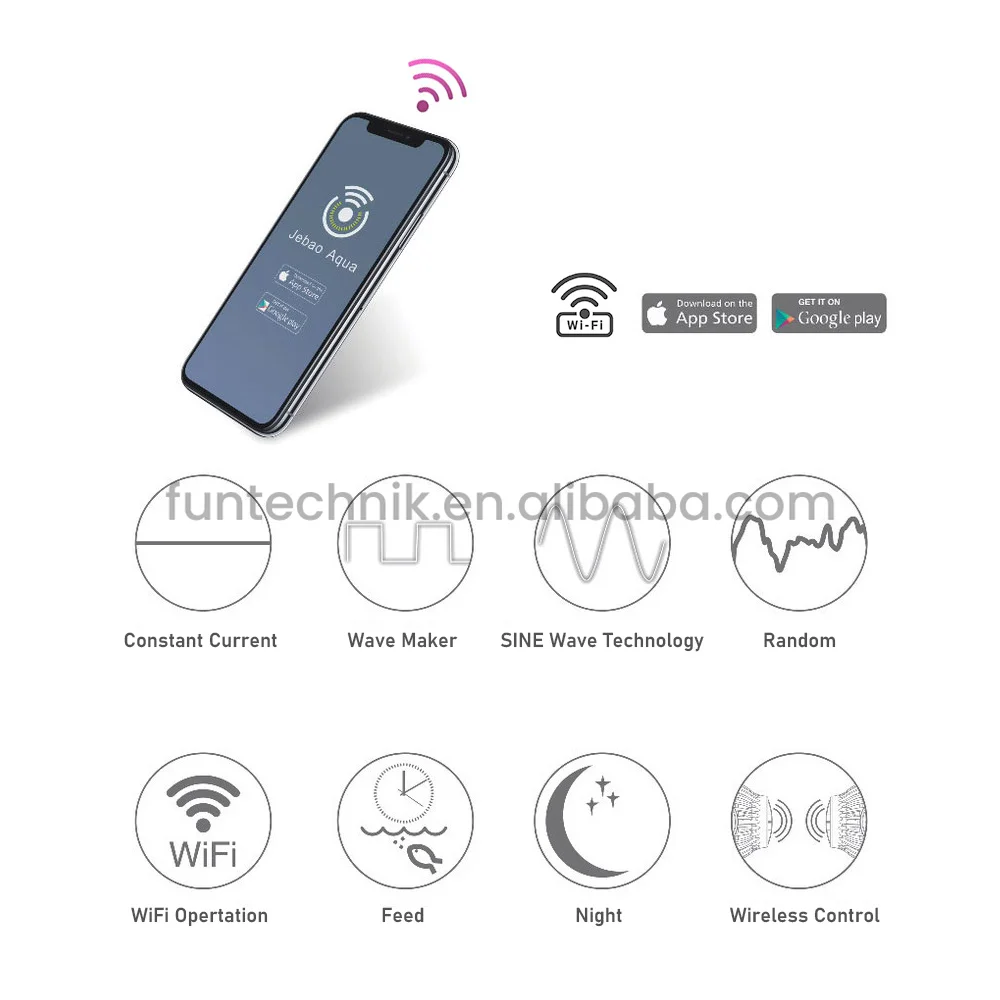 Jebao/jecod Mow Series Smart Wifi Aquarium Water Wavemaker Pump For ...