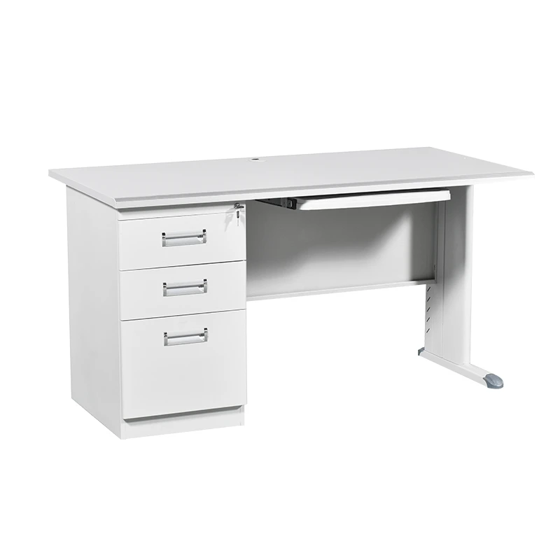 Wooden Top Computer Table Design Metal Drawer All Steel Office Desk ...