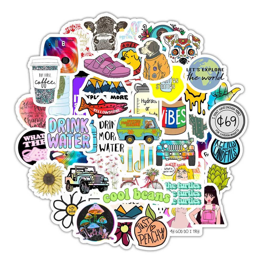 Vsco Girl Sticker Waterproof Skateboard Scrapbook Suitcase Pink Sticker ...