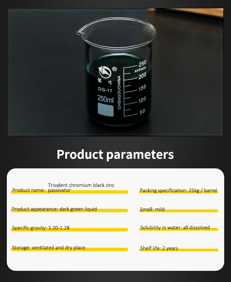 Zinc Passivator Potion Agent Electro-galvanized Black Passivation ...