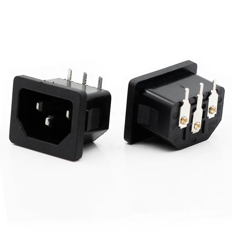 C14 10A 250V Electrical Connector - Industrial Power Socket