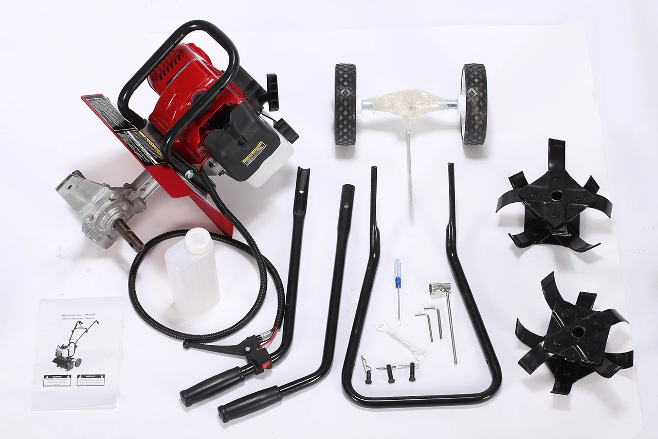 Walk Behind 2 Stroke 52cc Hand Push Mini Garden Gasoline Tiller Petrol ...