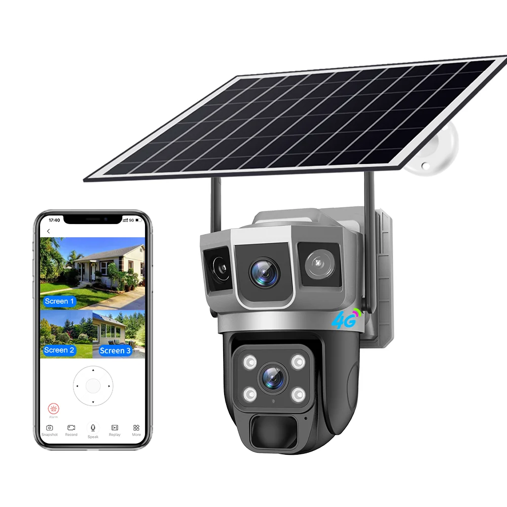 V380 Pro Solar Camera 4G IP Network - 10X Optical Zoom