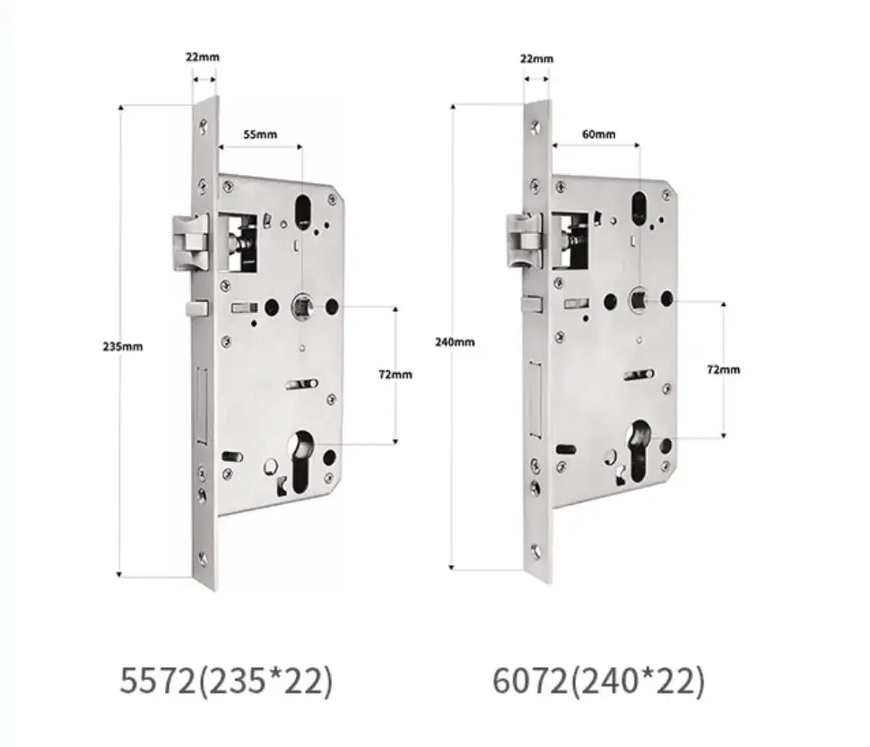 Euro mortise 4585 6072 Smart door lock Fingerprint Tuya Wifi Zigbee ...