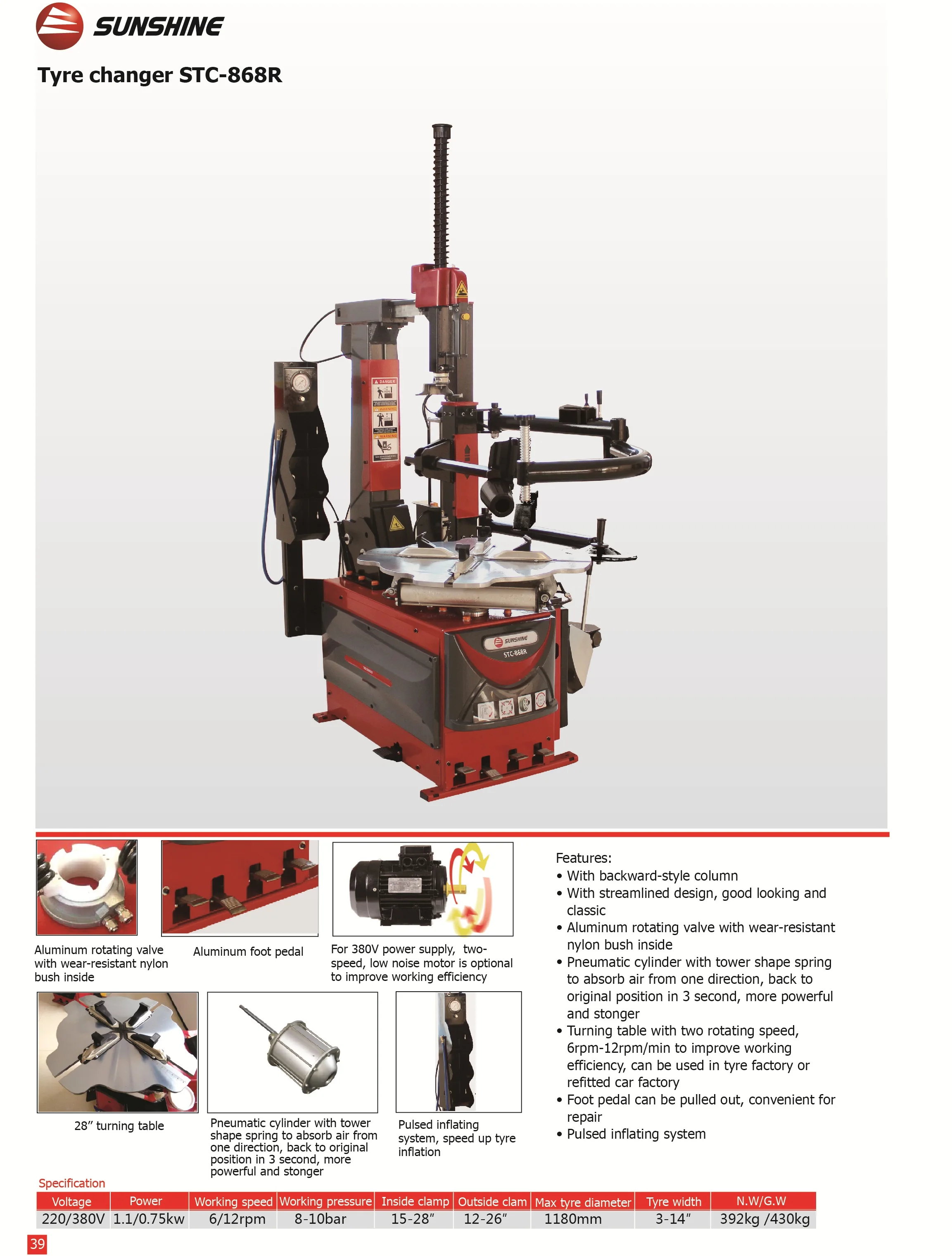 Sunshine Brand Tire Changer - Efficient Tire Changing Machine