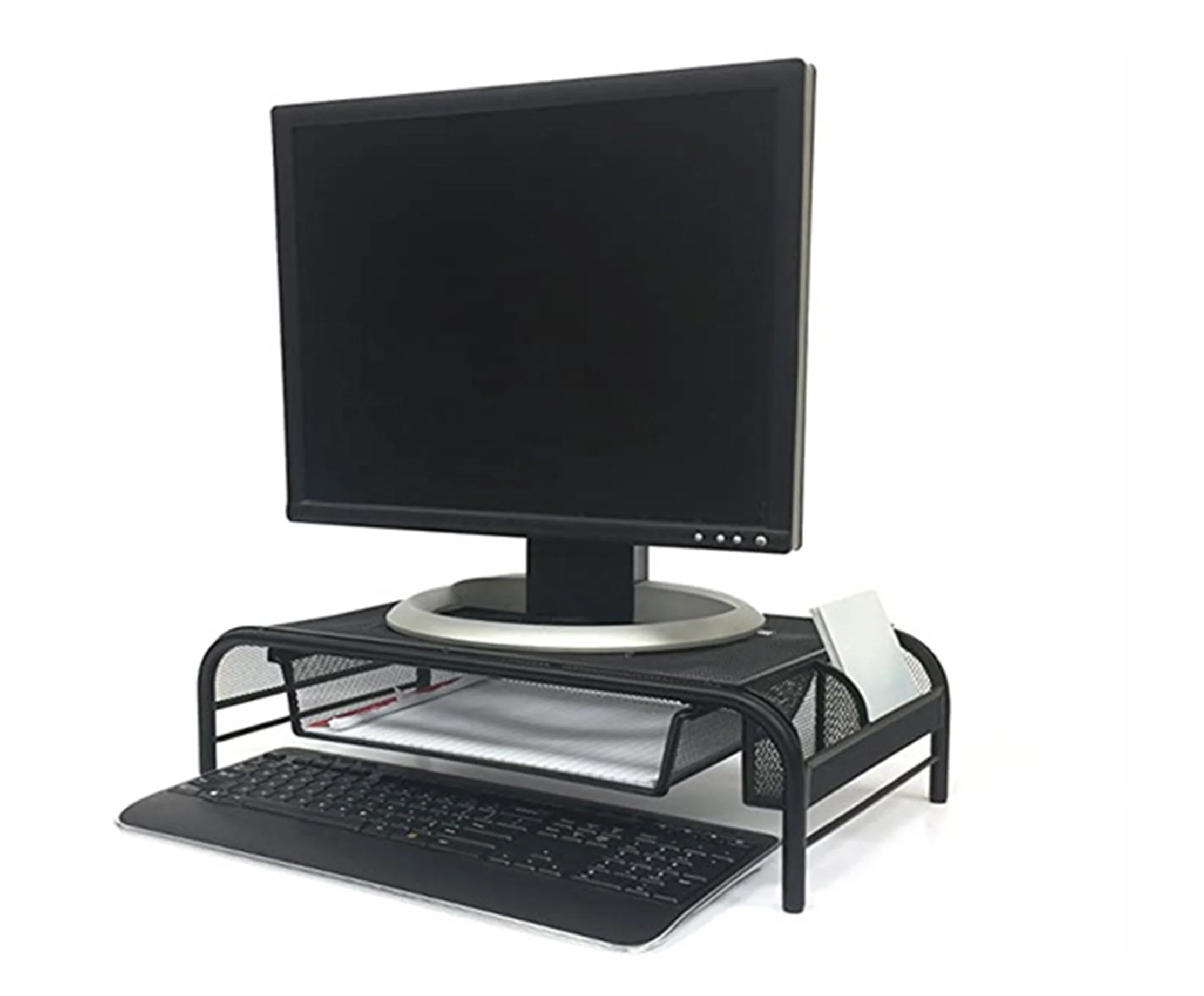 Black Stand Computer Riser Desk Organizer Stand Desktop Printer Stand ...
