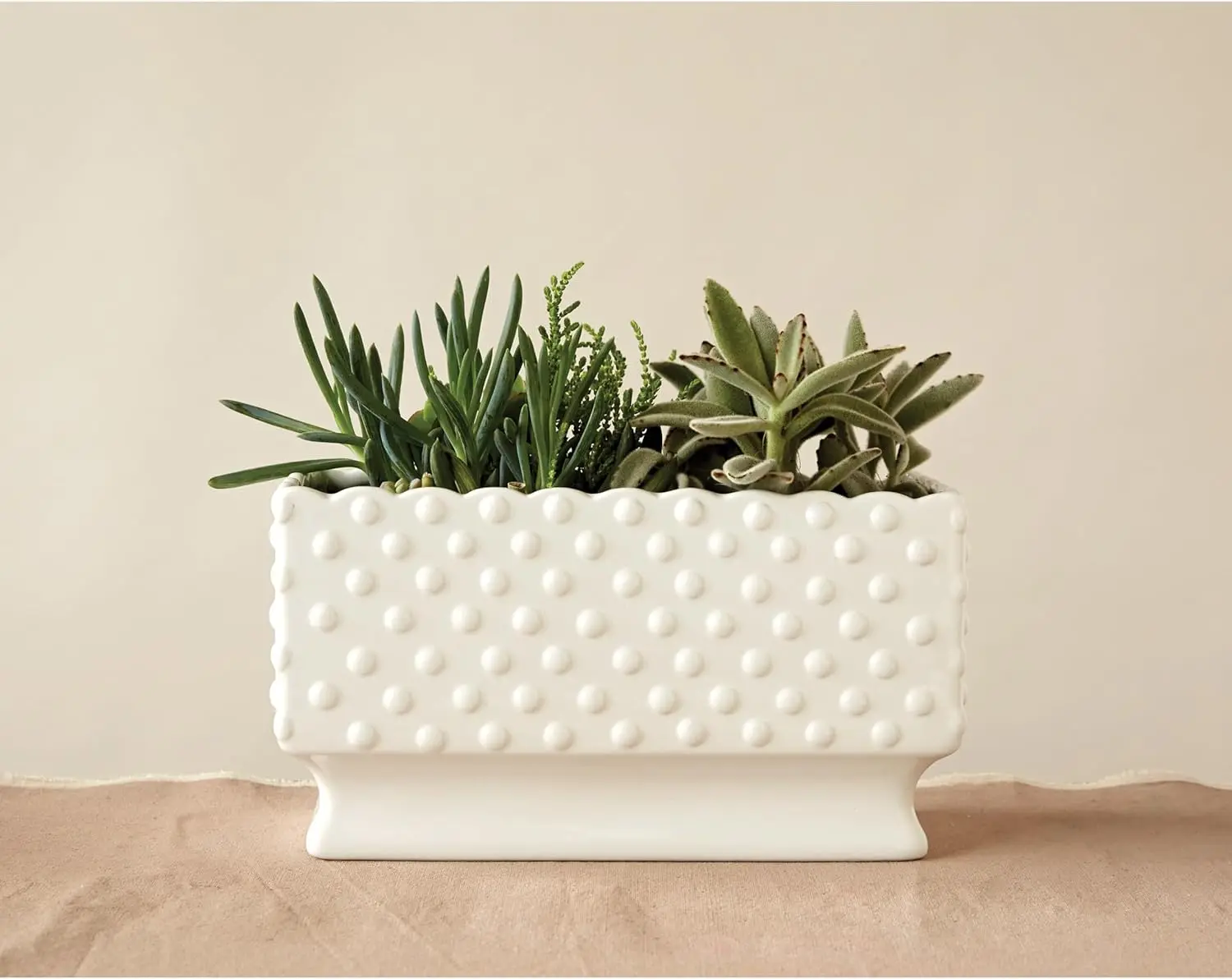 Rectangle Custom Ceramic Planter Home Garden Decor Pots For Succulent ...