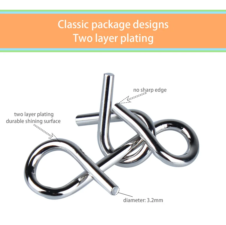 3d Iq Puzzle Metal Brain Teaser Metal Puzzle Brain Twisters 8pcs / Set ...