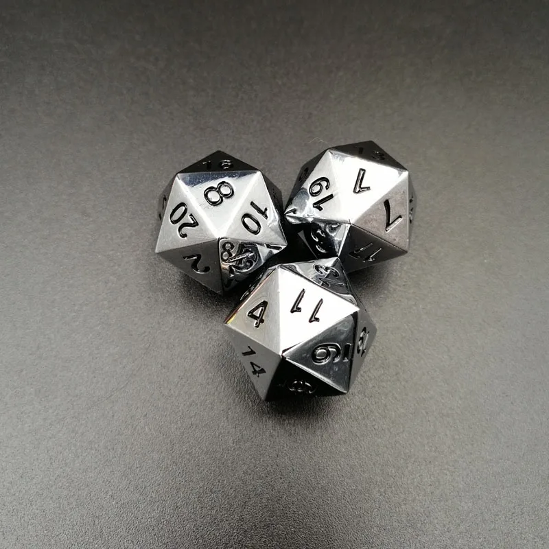 D20-Sided Solid Metal Multi-Sided Dice Coc Board Game Accessory for ...