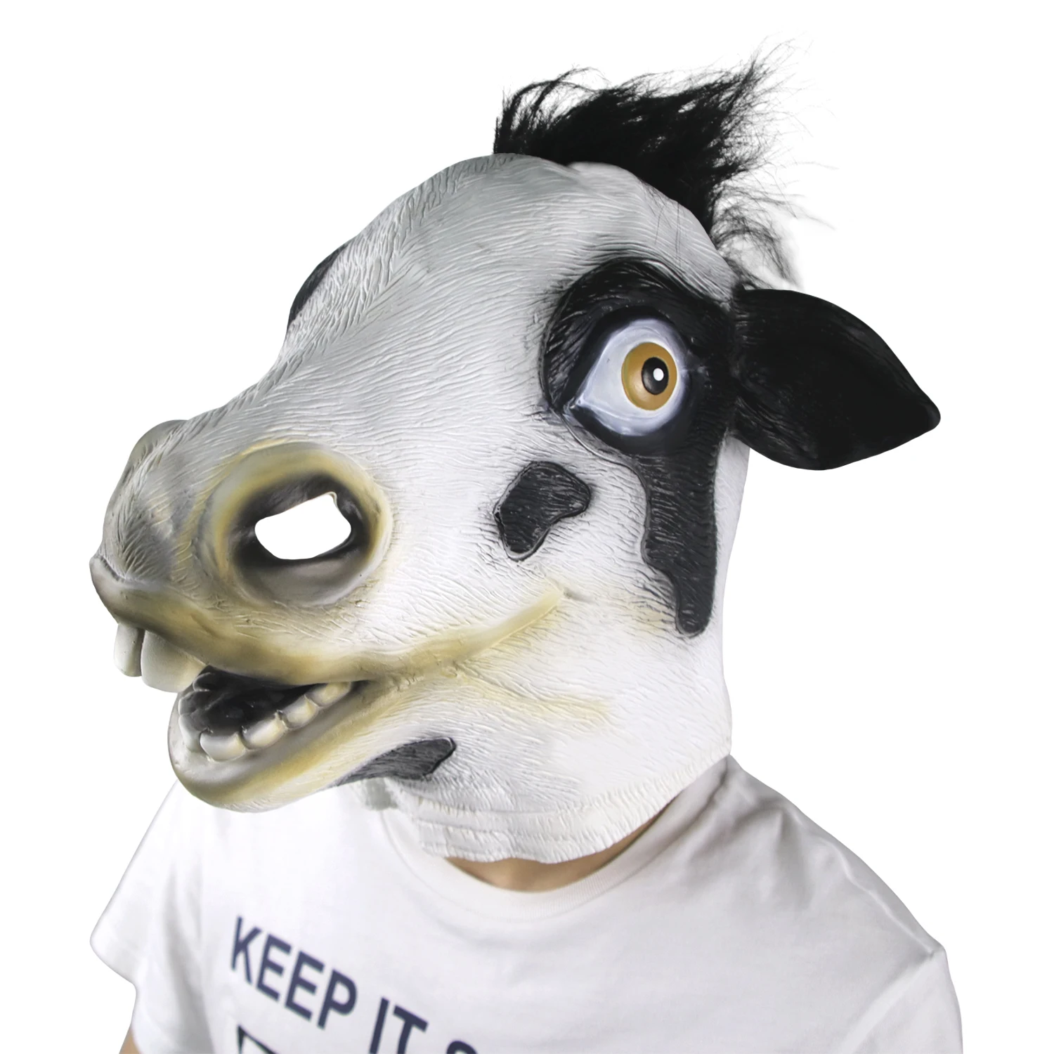 Moluzu Cute Soft Rubber Latex Animal Cow Mask Halloween Party Dairy ...