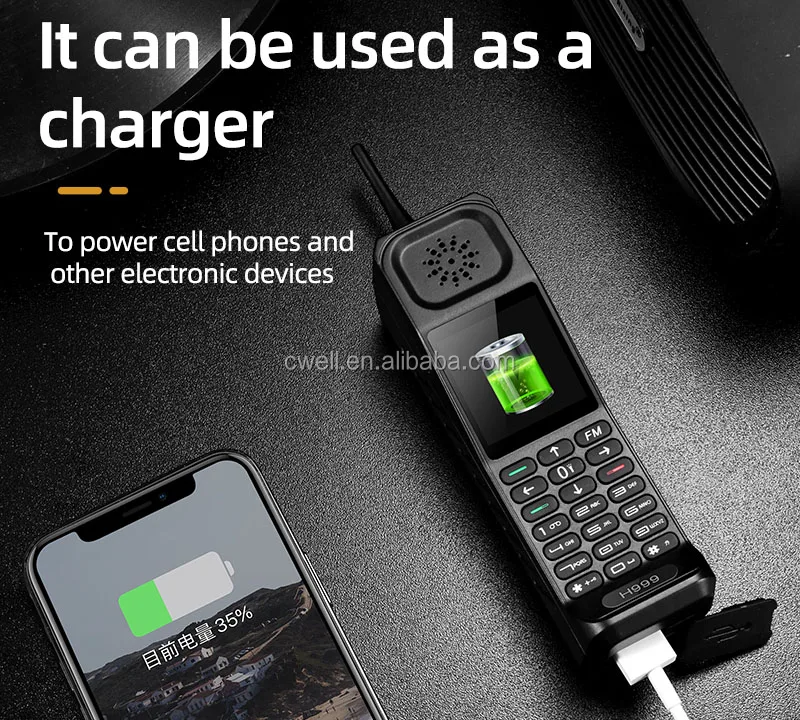Hoswn H999 2G GSM Retro Cordless Phone with Power Bank Function ...