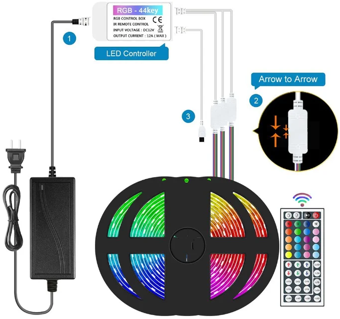 Tenmiro 65.6ft Led Strip Lights Ultra Long 20m Rgb 5050 Color Changing ...