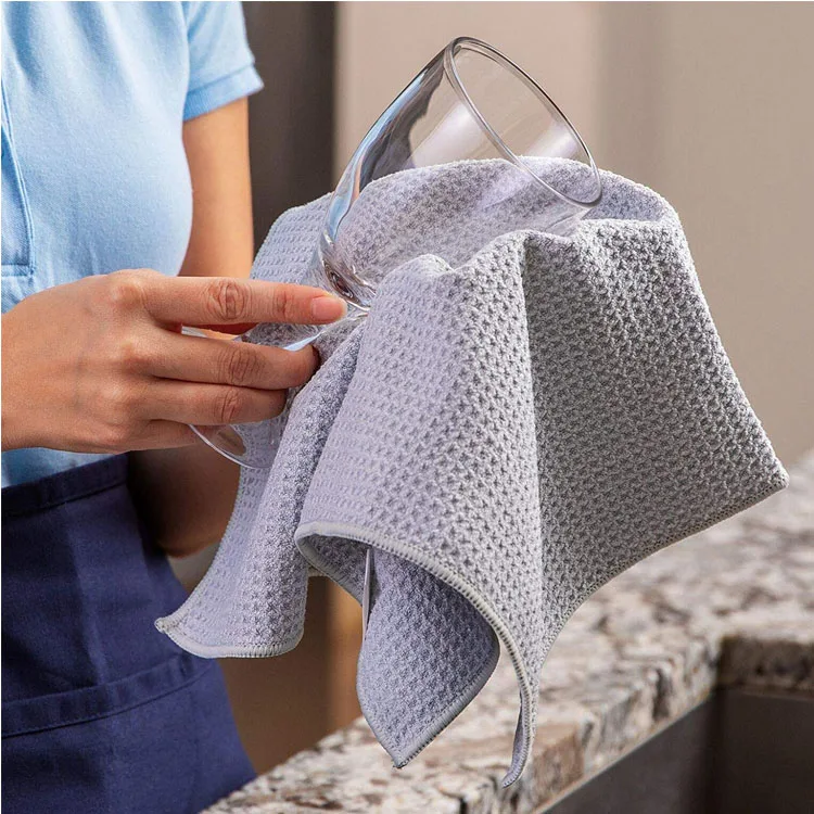High Absorbent Waffle Kitchen Towel Microfiber Waffle Weave Drying ...
