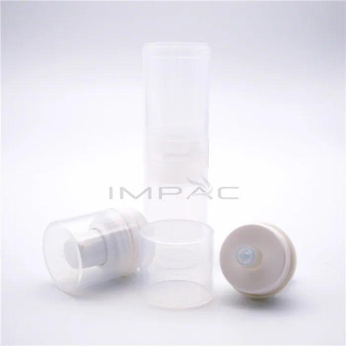 PP Cylinder Plastic Dual Chamber Airless Dispenser Bottle for Lotion 15mlx2