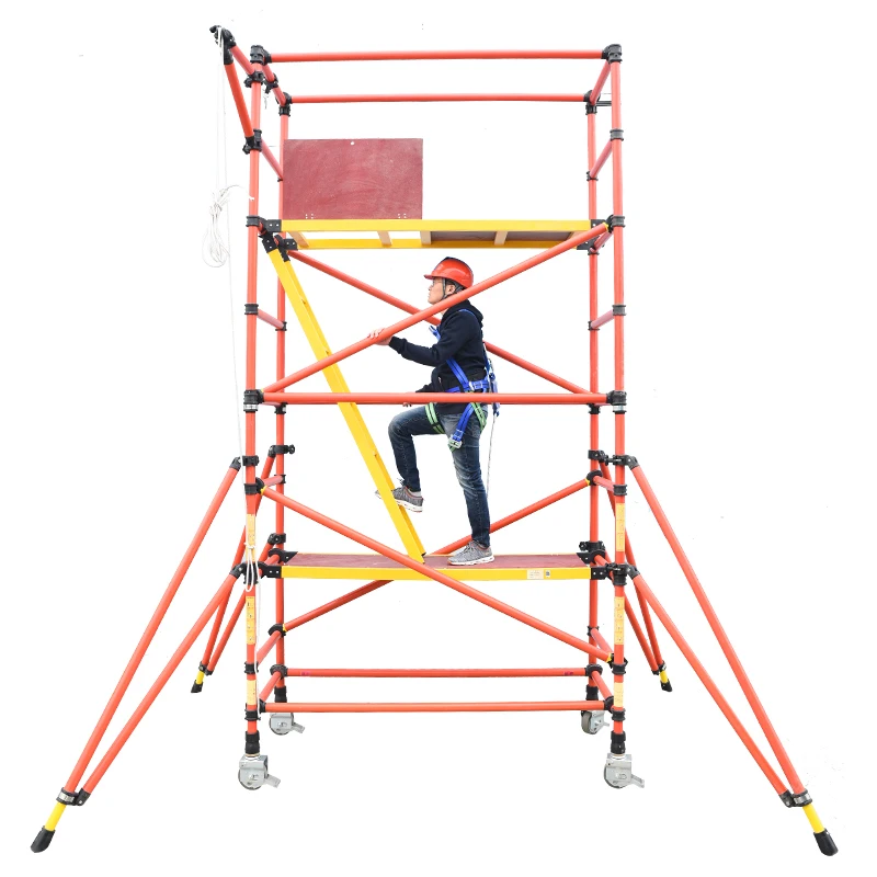 Non-conductive Mobile Fiberglass Scaffolding for Construction