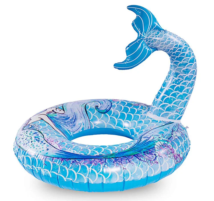 Durable Inflatable Mermaid Tail Swimming Ring - Fun & Cute