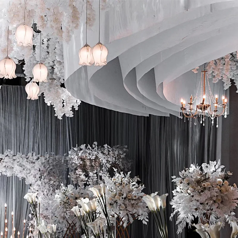 New Design Hanging White Ceiling Draping Backdrop Curtain For ...
