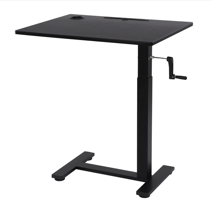 Ergonomic Bed Side Table Single Leg Height Adjustable Table Manual ...
